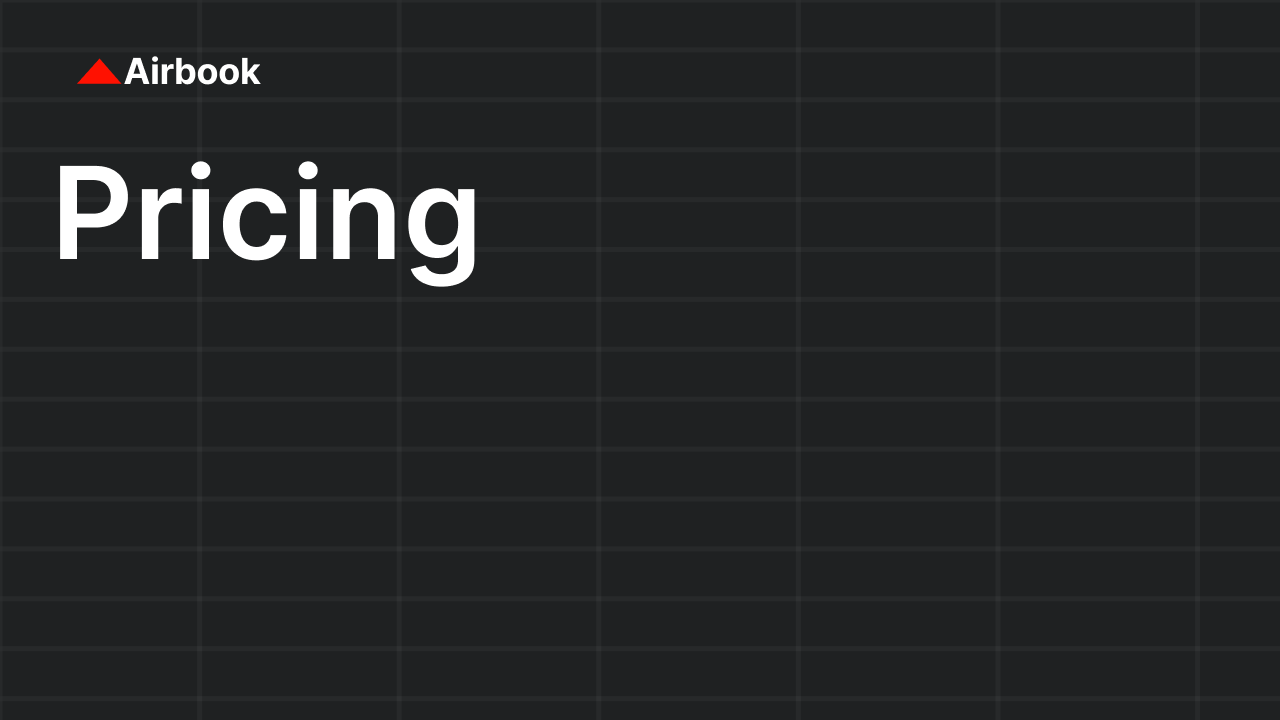 Airbook Pricing | Simple Pricing for Your Data Stack